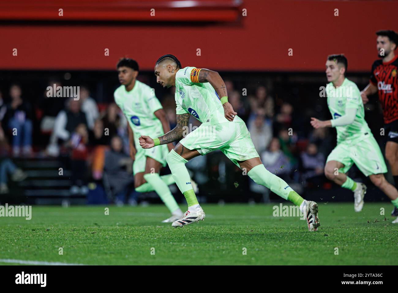 Raphinha seen celebrating after scoring goal during LaLiga EA SPORTS ...