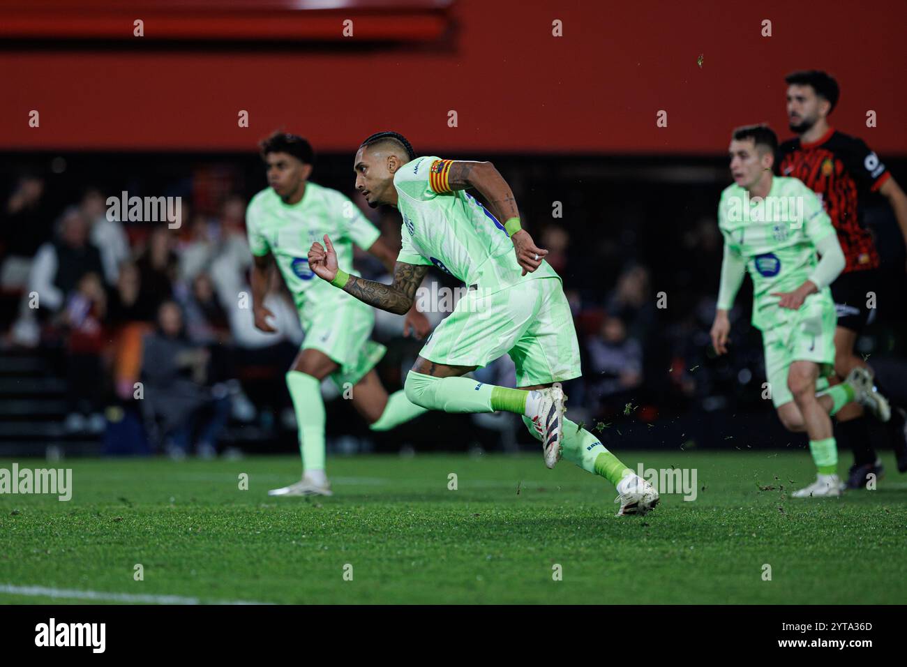 Raphinha seen celebrating after scoring goal during LaLiga EA SPORTS ...