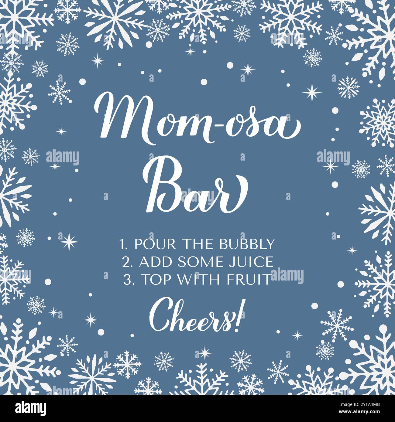 Momosa Bar sing. Mimosa Baby shower. Mom-osa. Winter bubbly bar sign ...