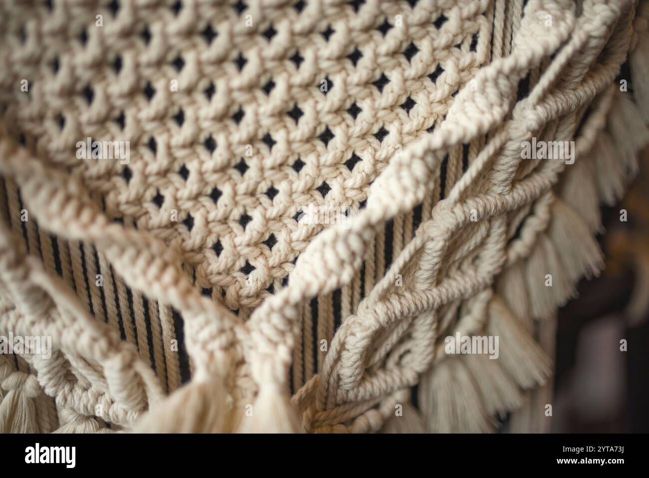 Natural Macrame Boho Style Concept For Wedding Decorations Texture Pattern Based On An Oriental