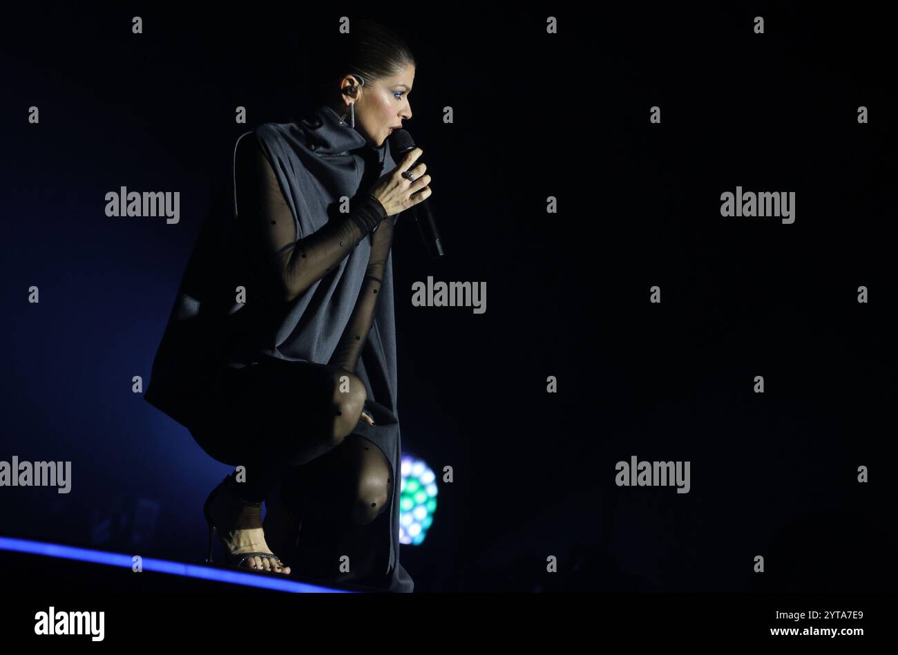 Italian singer Alessandra Amoroso on stage at Unipol Arena during her ...
