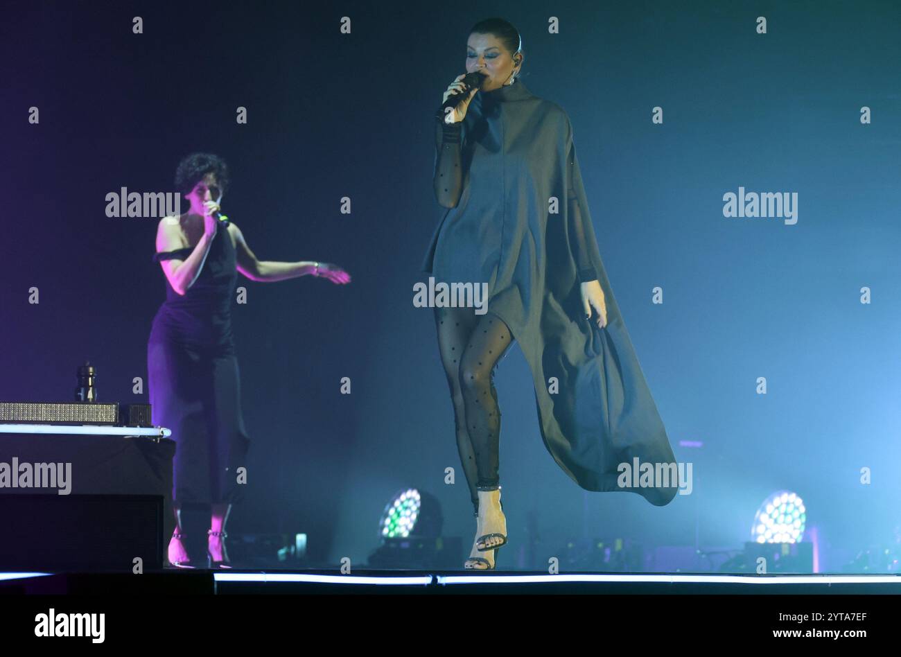 Italian singer Alessandra Amoroso on stage at Unipol Arena during her ...