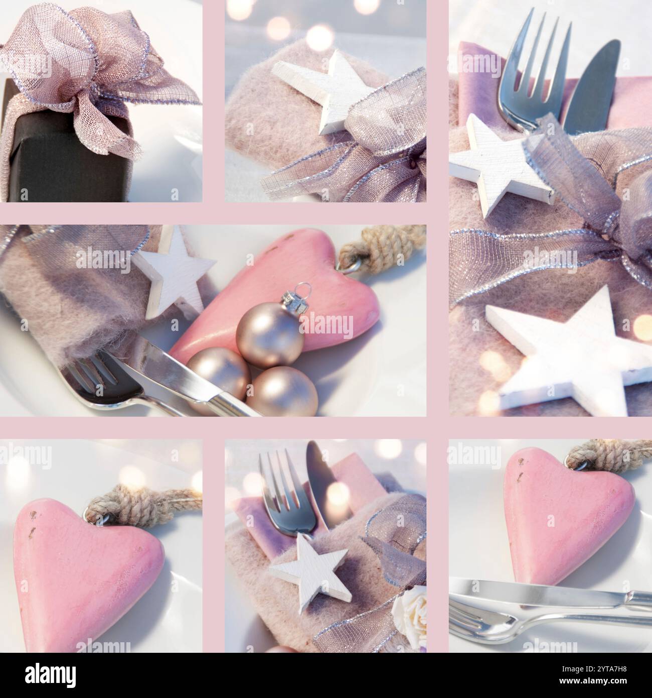 Collage Table decorations in pastel colors with stars and a heart for ...