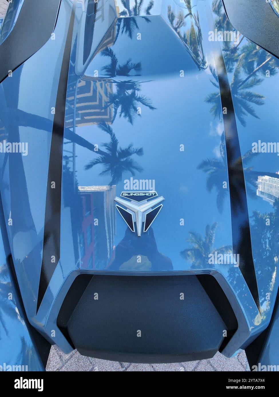 Miami Beach, Florida USA - June 6, 2024: 2023 Polaris Slingshot SL Grey ...