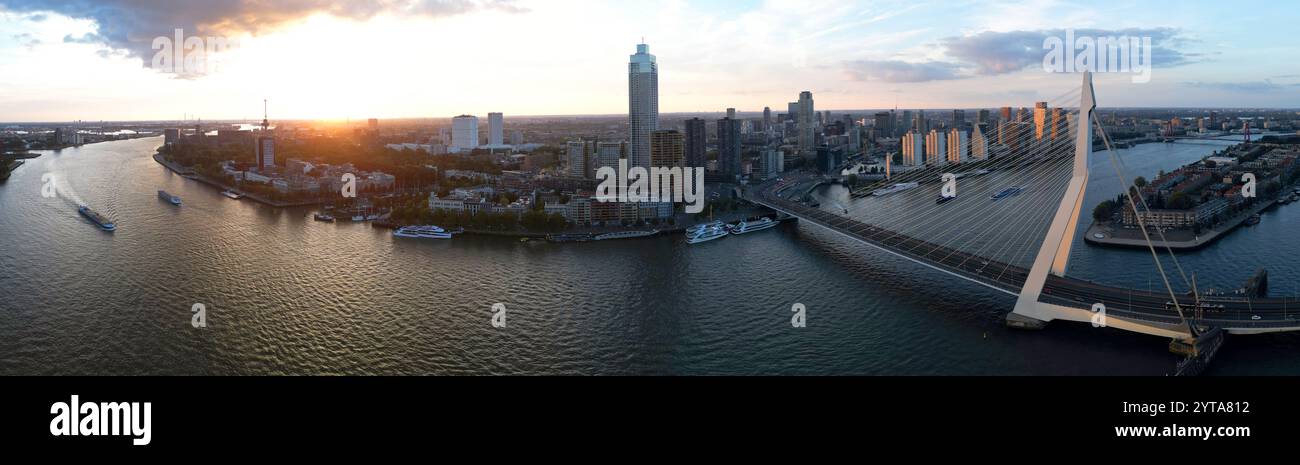 Rotterdam skyline drone view hi-res stock photography and images - Alamy