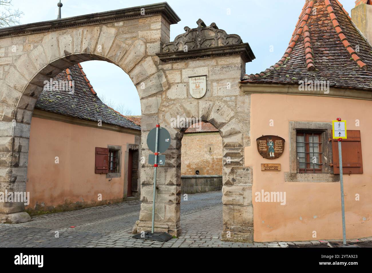 Old castle gate of Rothenburg ob der Tauber in Germany Stock Photo - Alamy