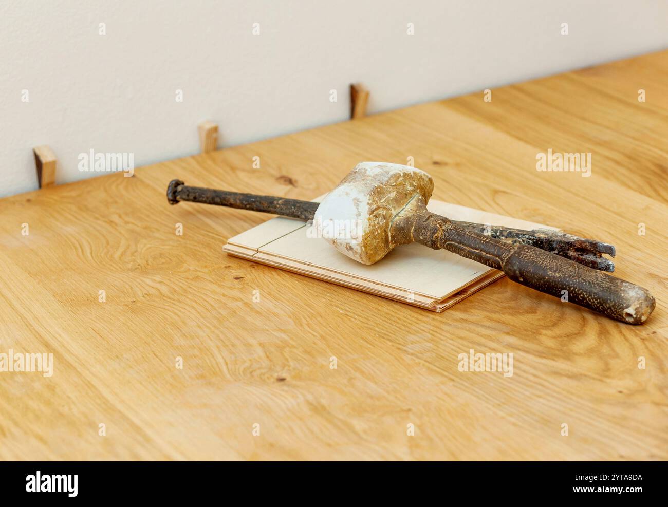 Traditional and ancient tools for laying parquet Stock Photo - Alamy