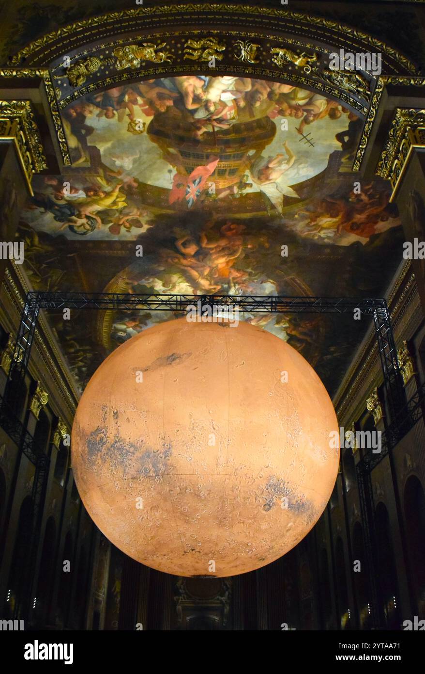 Artist Luke Jerram’s installation ‘Mars’ suspended in space in The ...