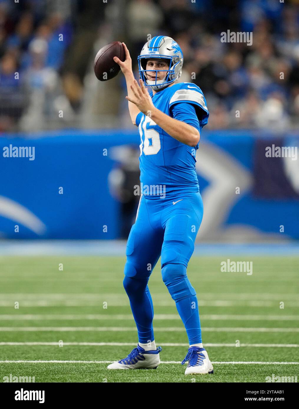 Detroit Lions quarterback Jared Goff throws during an NFL football game ...