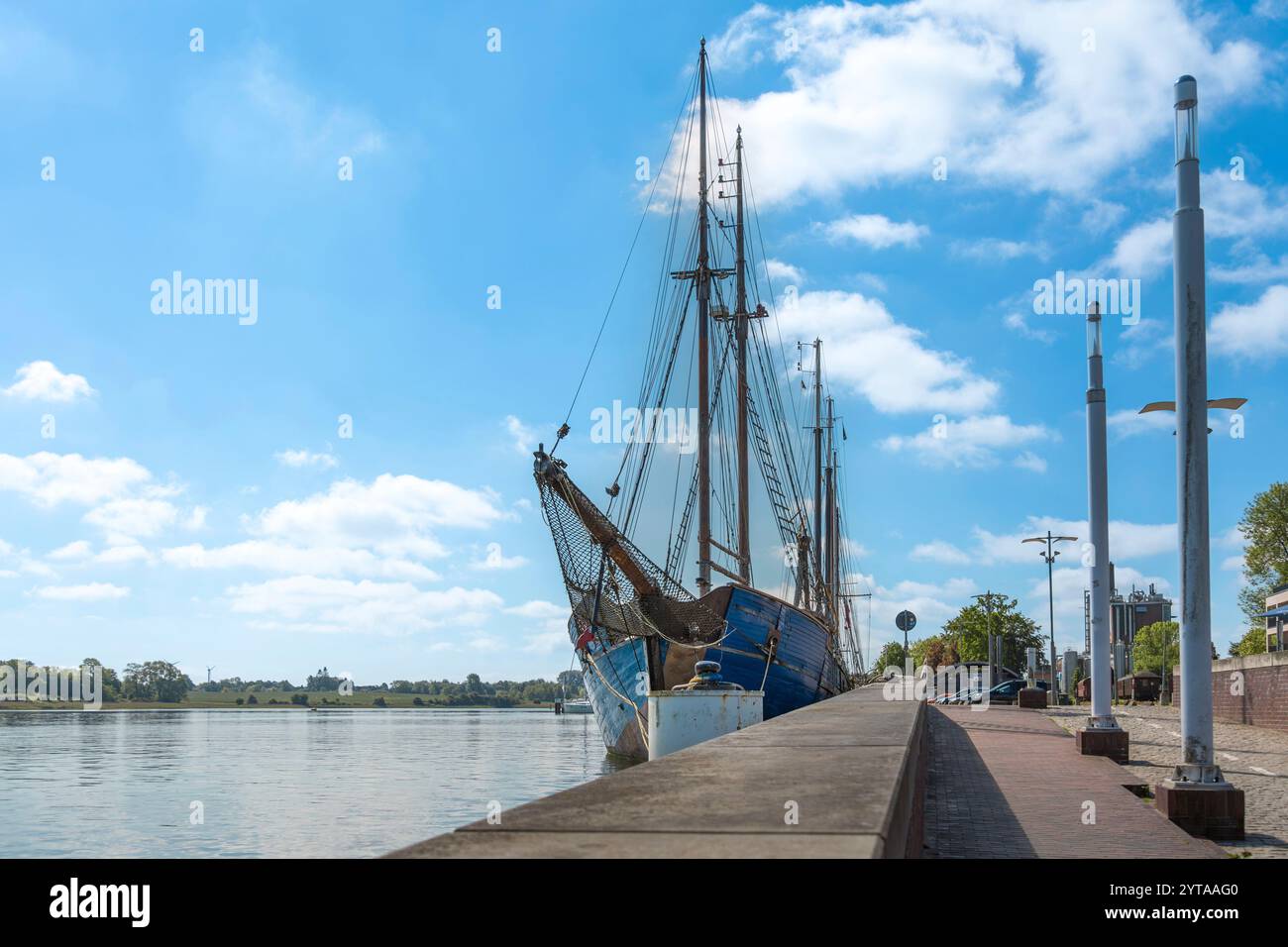 Old sailing ship at the harbor in Kappeln Stock Photo - Alamy
