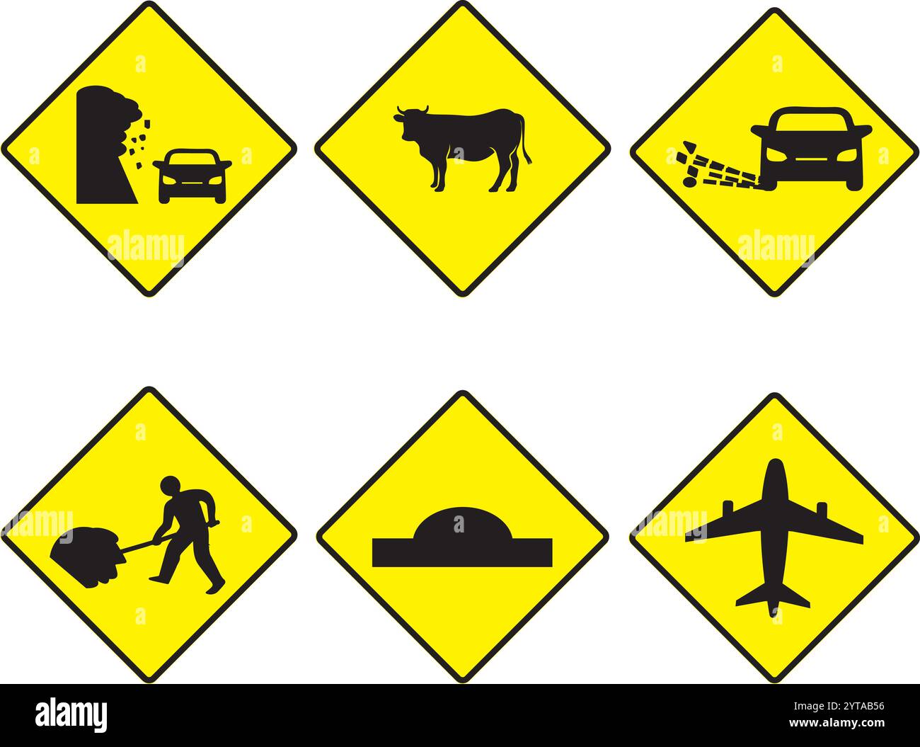 Traffic symbols and road safety signs vector illustration design Stock ...