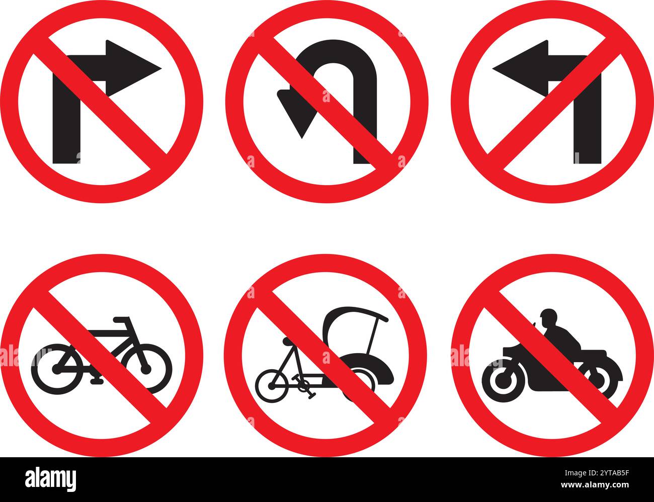 Traffic symbols and prohibition signs, vector illustration design Stock ...