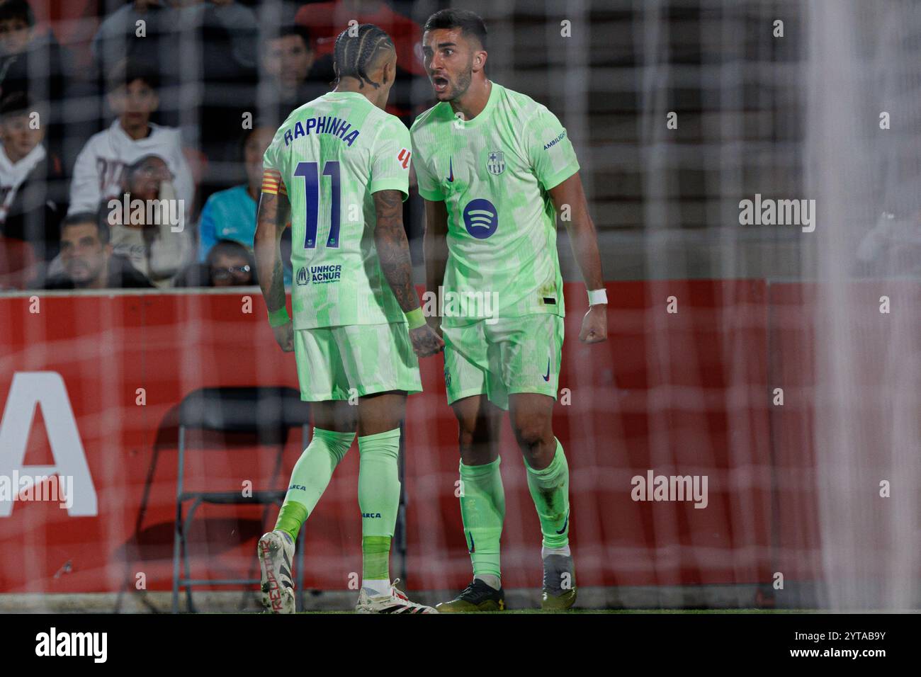 Raphinha, Ferran Torres seen celebrating after goal during LaLiga EA ...
