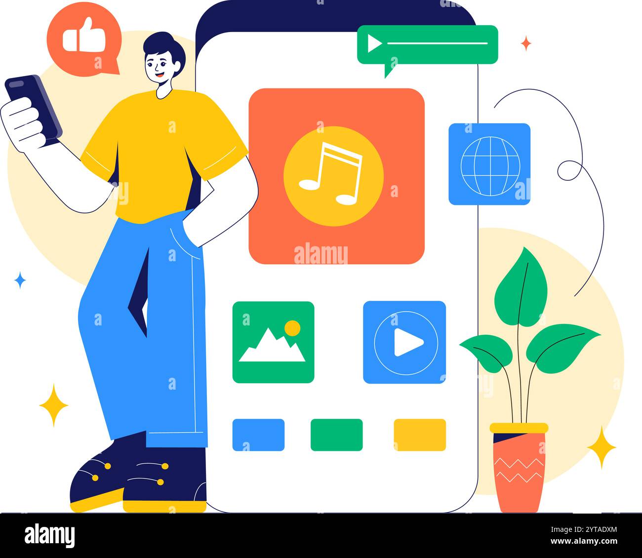 Smart Devices Vector Illustration Featuring Internet Technology Devices ...