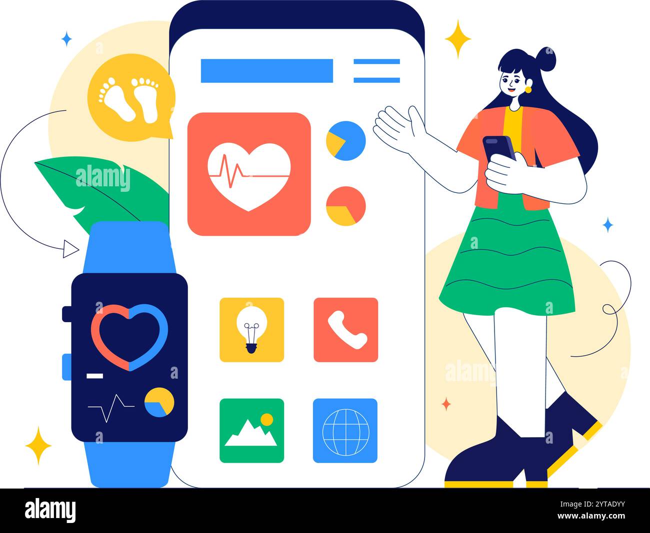 Smart Devices Vector Illustration Featuring Internet Technology Devices ...