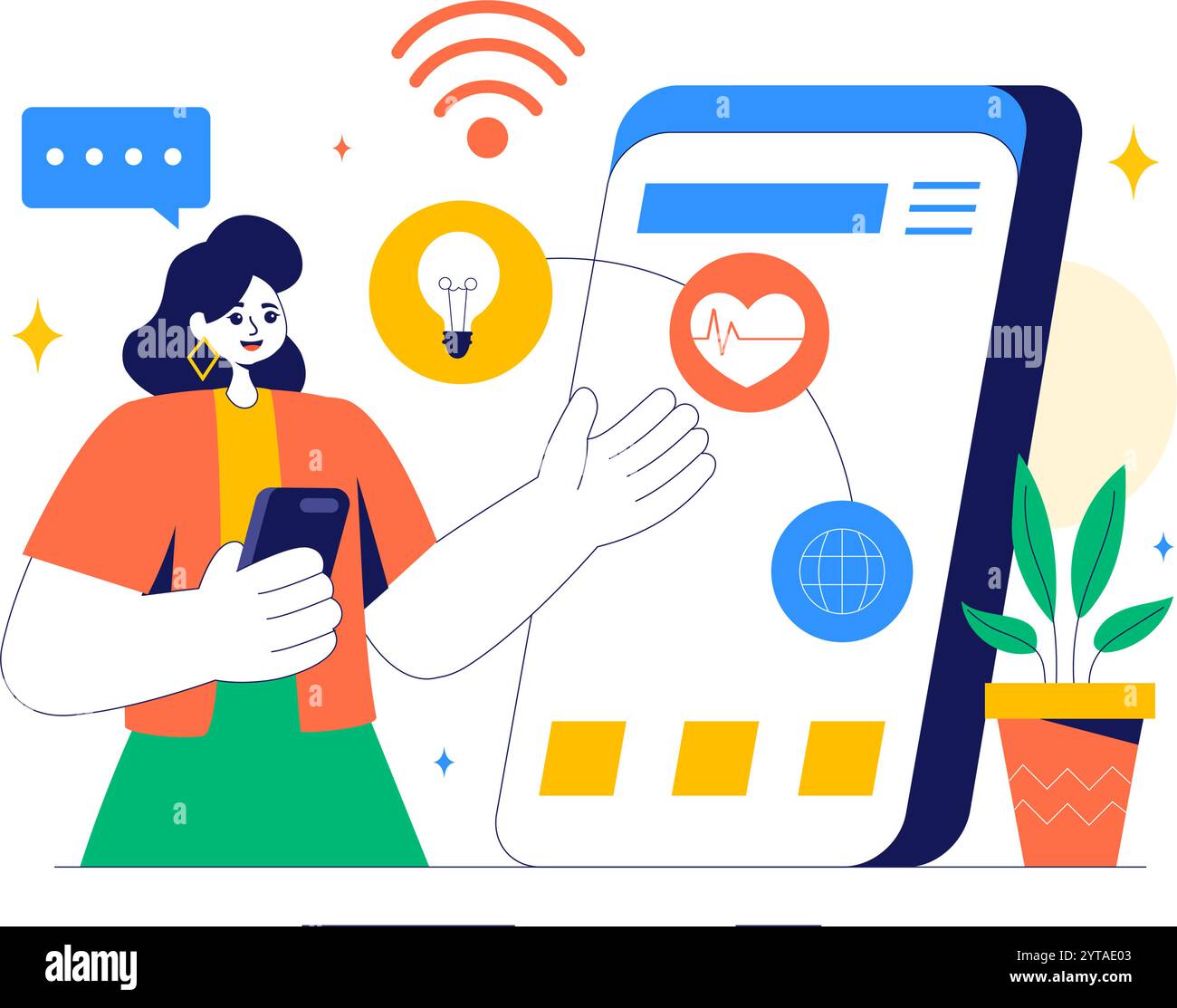 Smart Devices Vector Illustration Featuring Internet Technology Devices ...