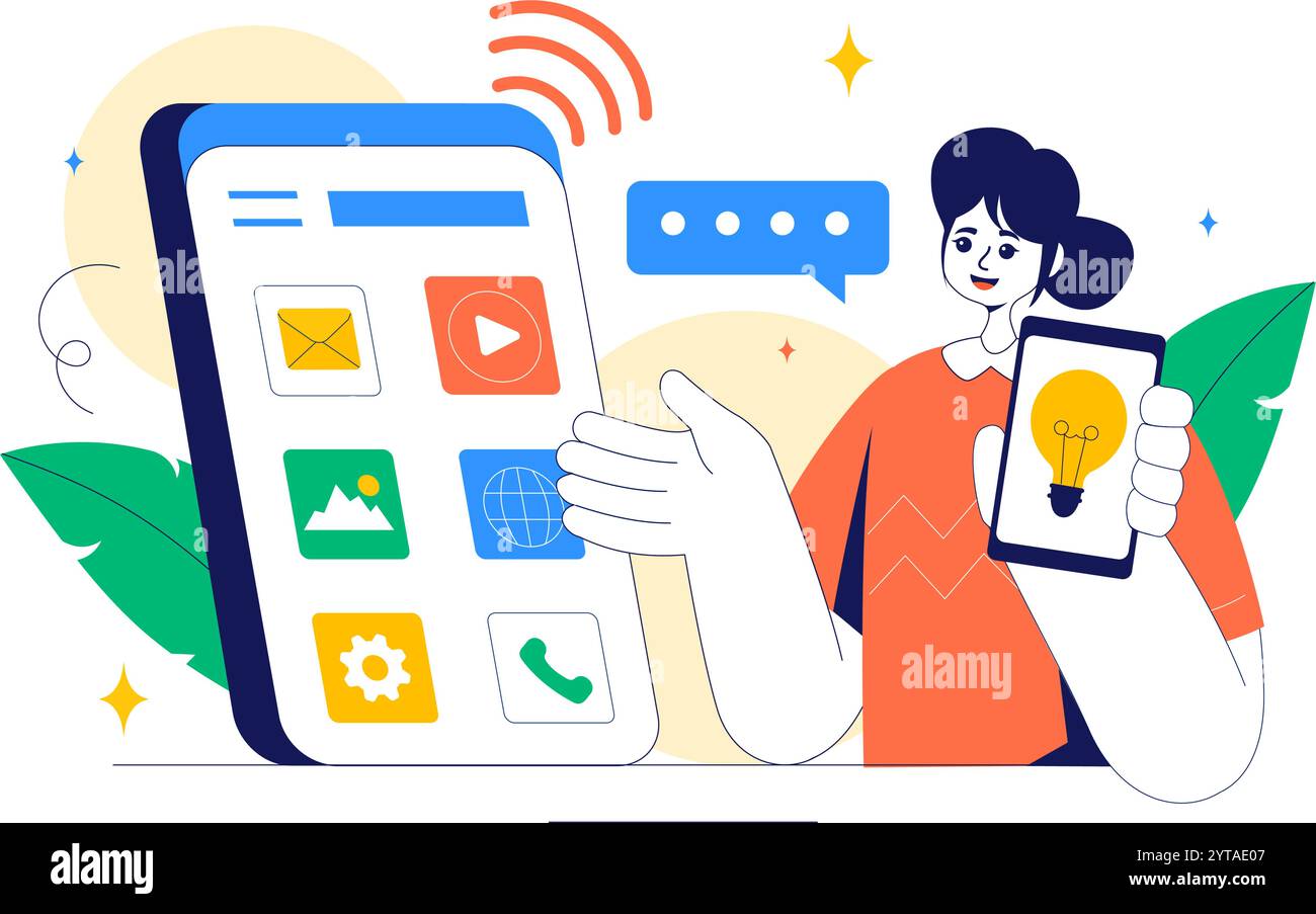 Smart Devices Vector Illustration Featuring Internet Technology Devices ...