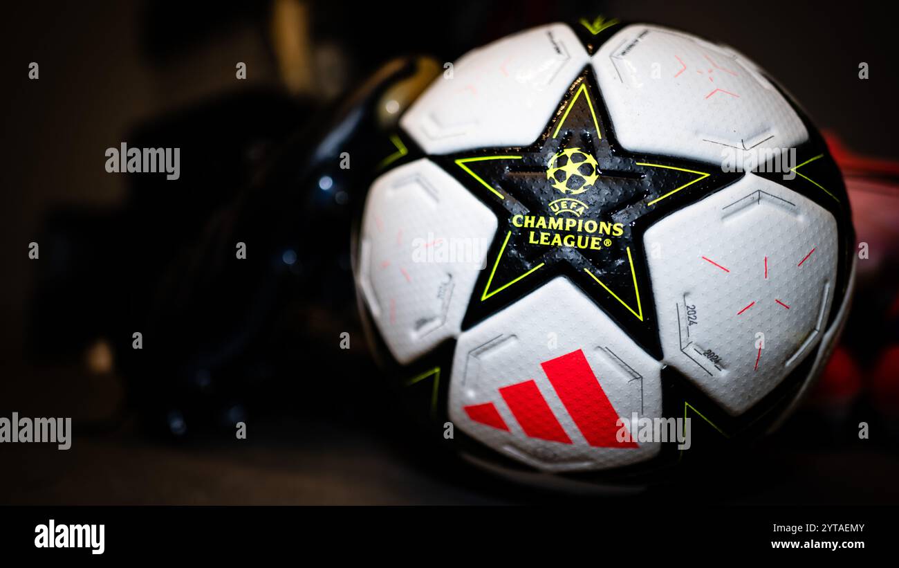 A close up details of Adidas Pro UEFA Champions League Official Match ...