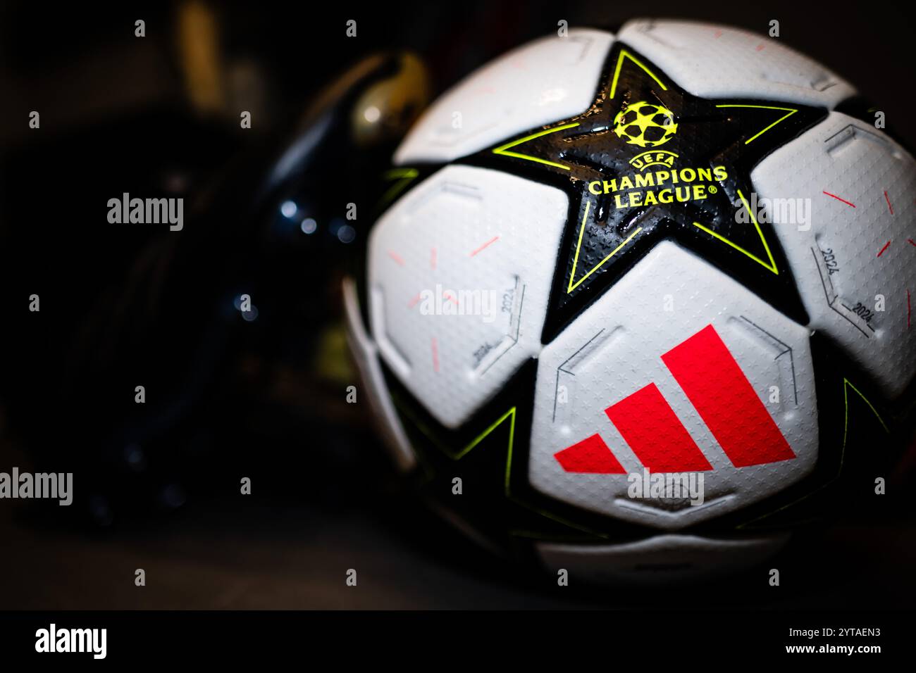 A close up details of Adidas Pro UEFA Champions League Official Match ...