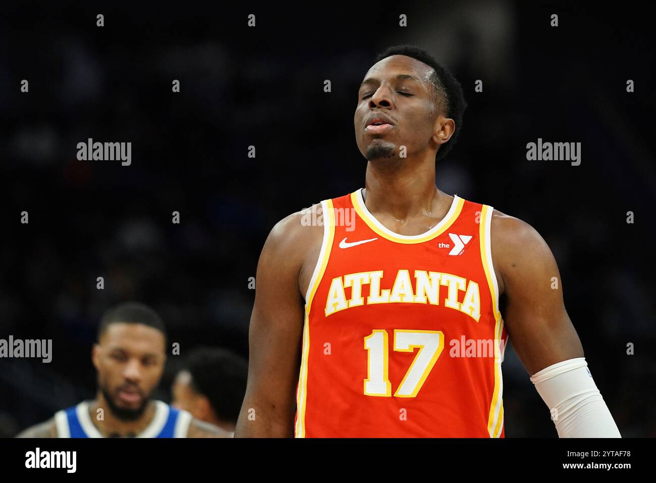Atlanta Hawks' Onyeka Okongwu pauses before shooting a free throw ...
