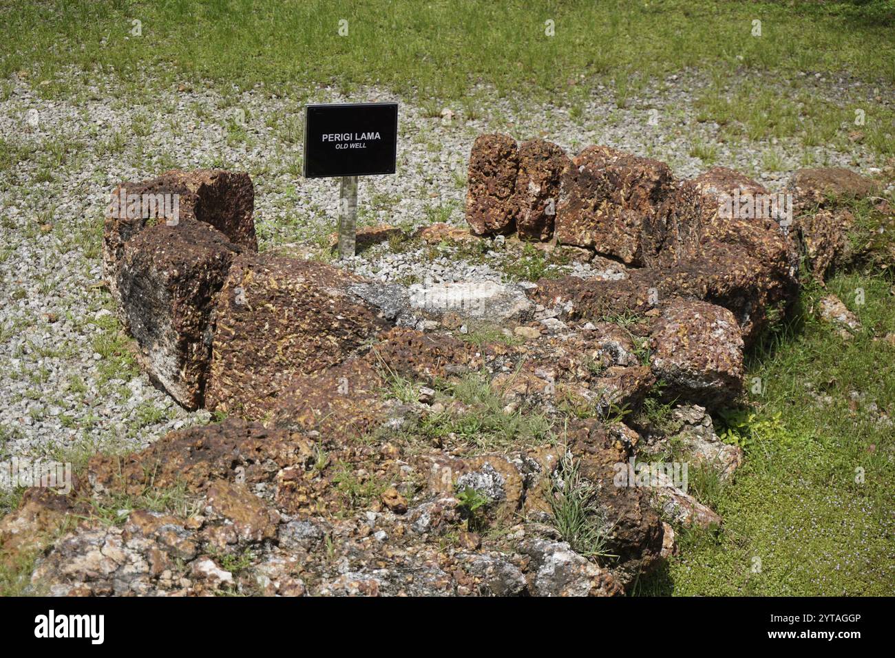 old well at historical site of the ruins of Victoria Bastion in Malacca ...