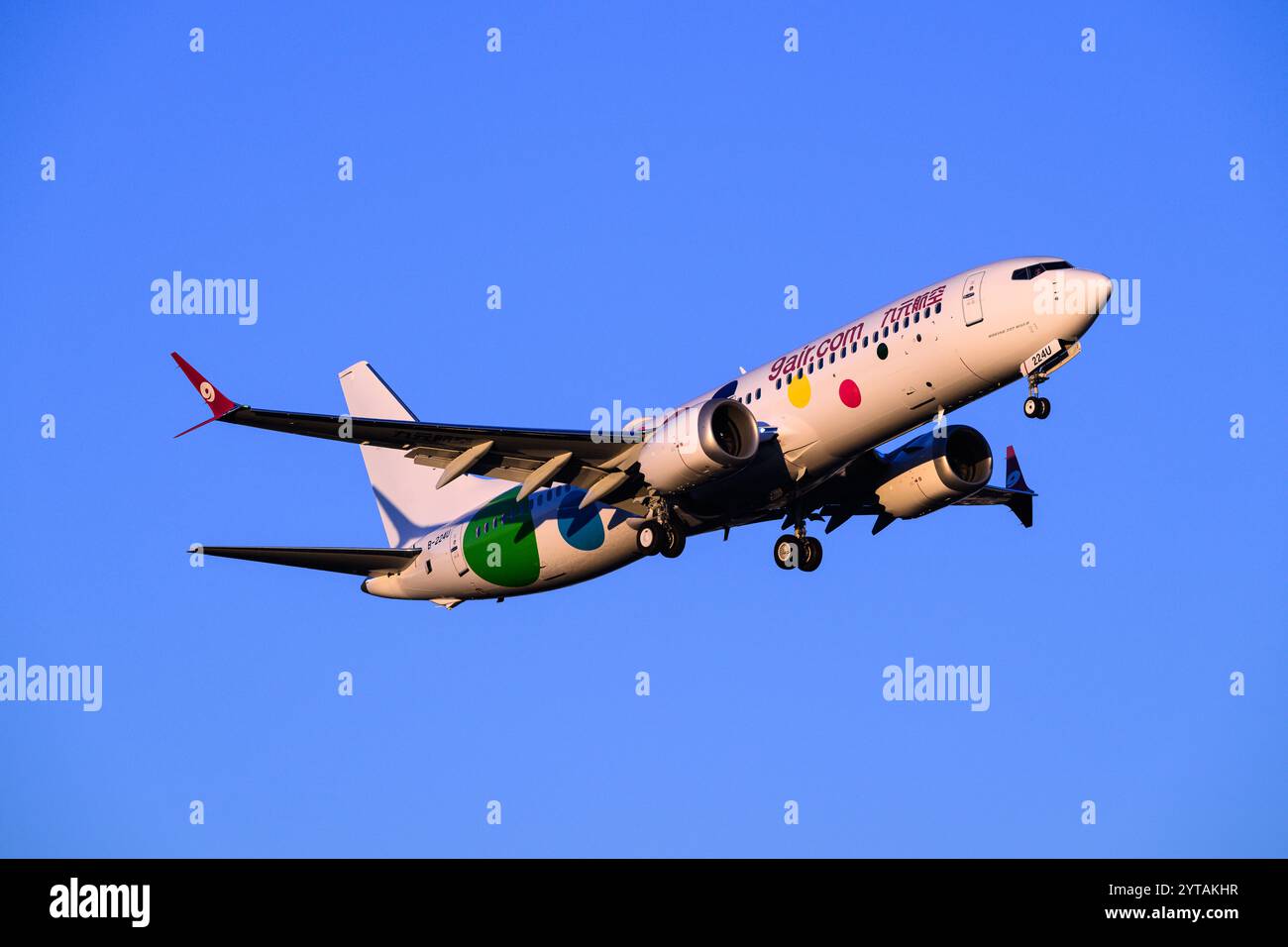 Everett, WA, USA - December 4, 2024; 9 Air Boeing 737 Max 8 passenger ...