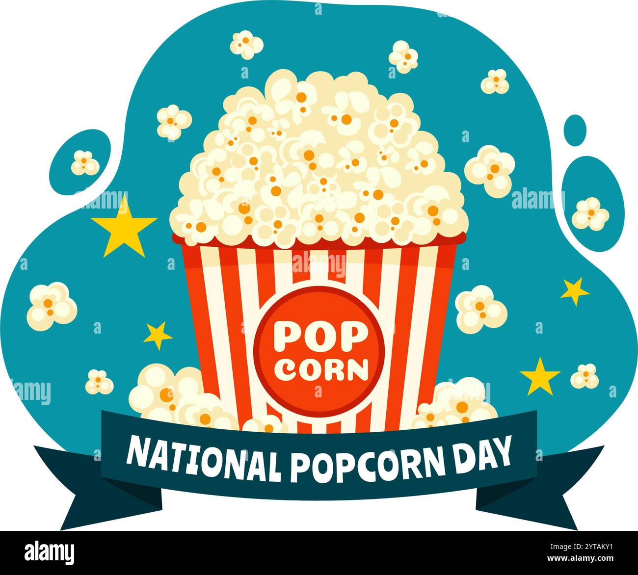National Popcorn Day Vector Illustration on January 19th Featuring a ...