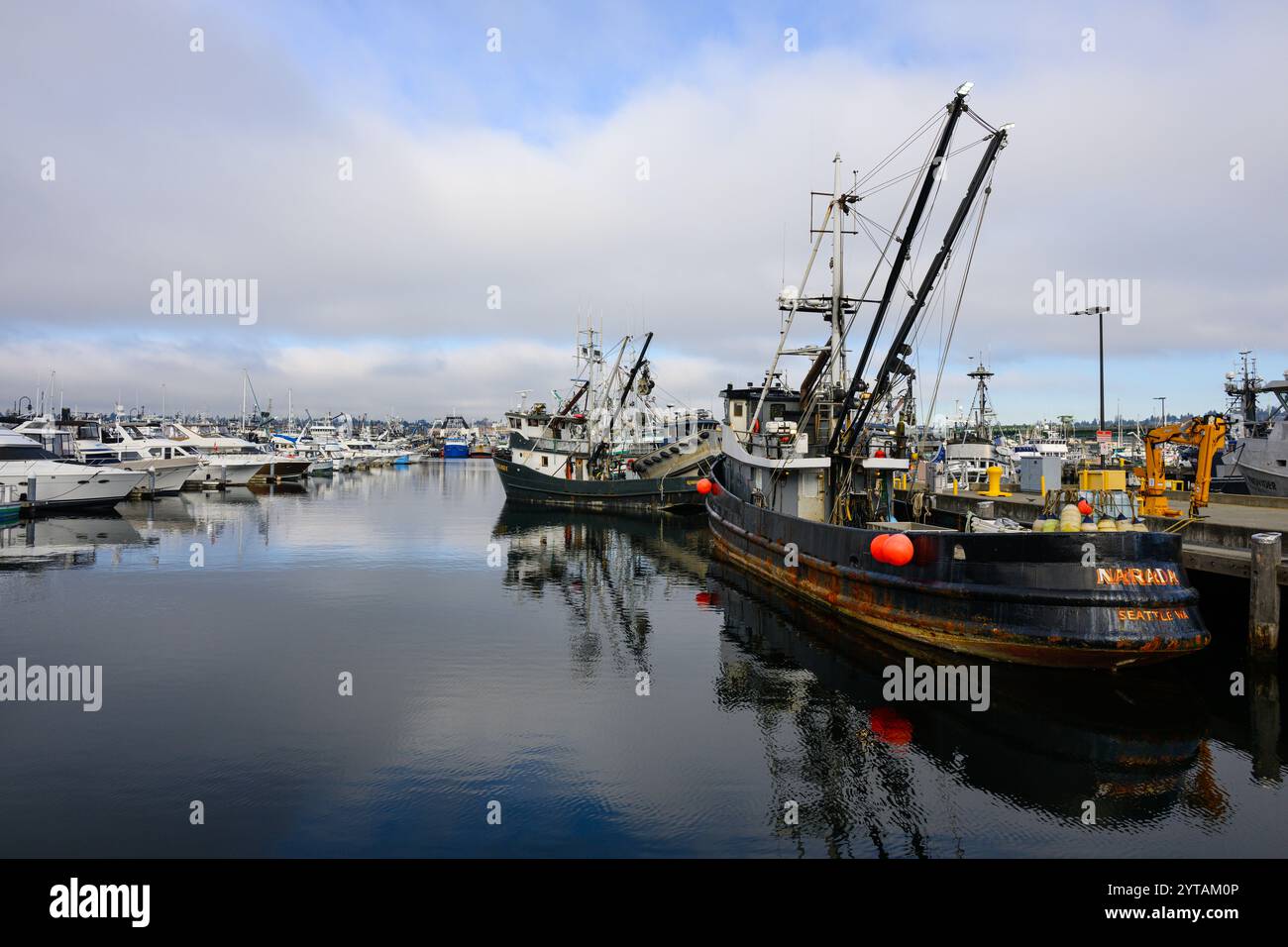 Seattle - December 4, 2024; Fishermen's Terminal Seattle with ...