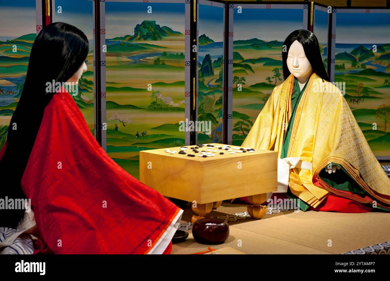 Mannequins depicting the Tale of Genji story by Murasaki Shikibu at the ...