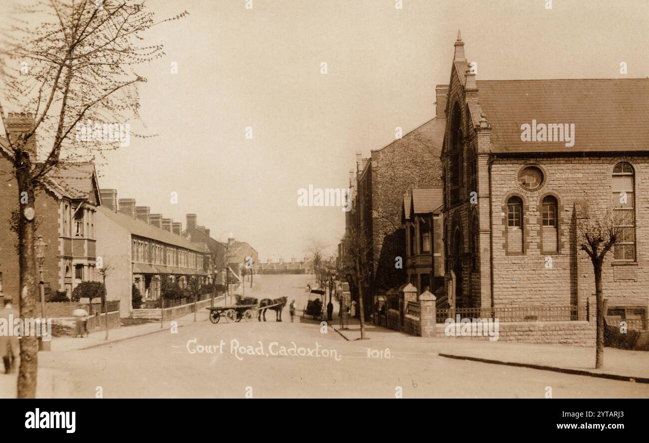 Court Road, Cadoxton Wales, approx 1910s postcard. unidentified ...