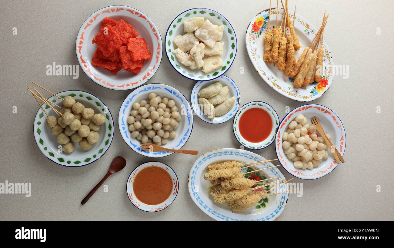 Top View Various Aci Snack from Bandung, Indonesia. Popular Street Food ...