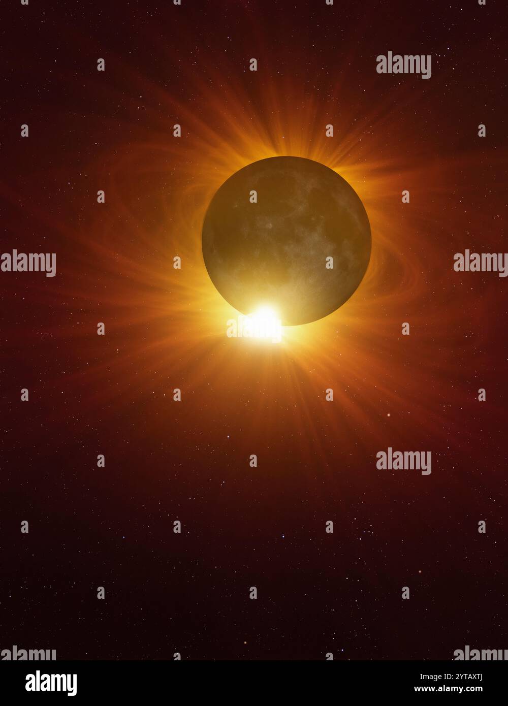 Illustration of the Sun's atmosphere, made visible during a total solar ...
