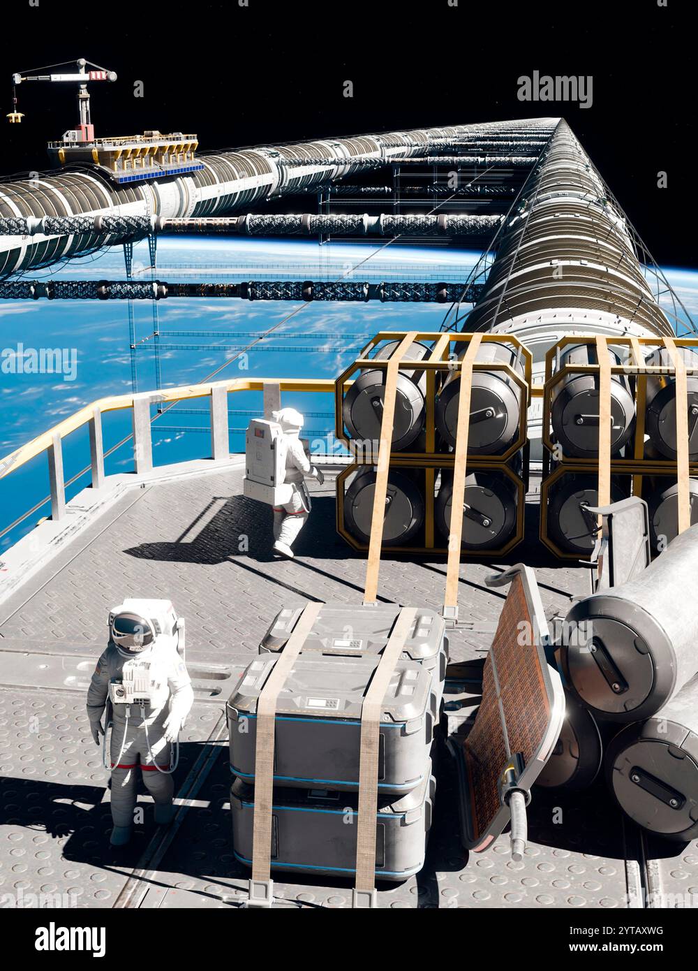 Artwork of an orbital ring Stock Photo - Alamy