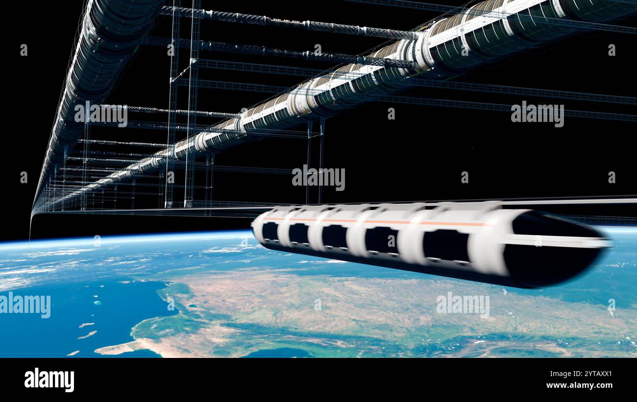 Artwork of an orbital ring Stock Photo - Alamy