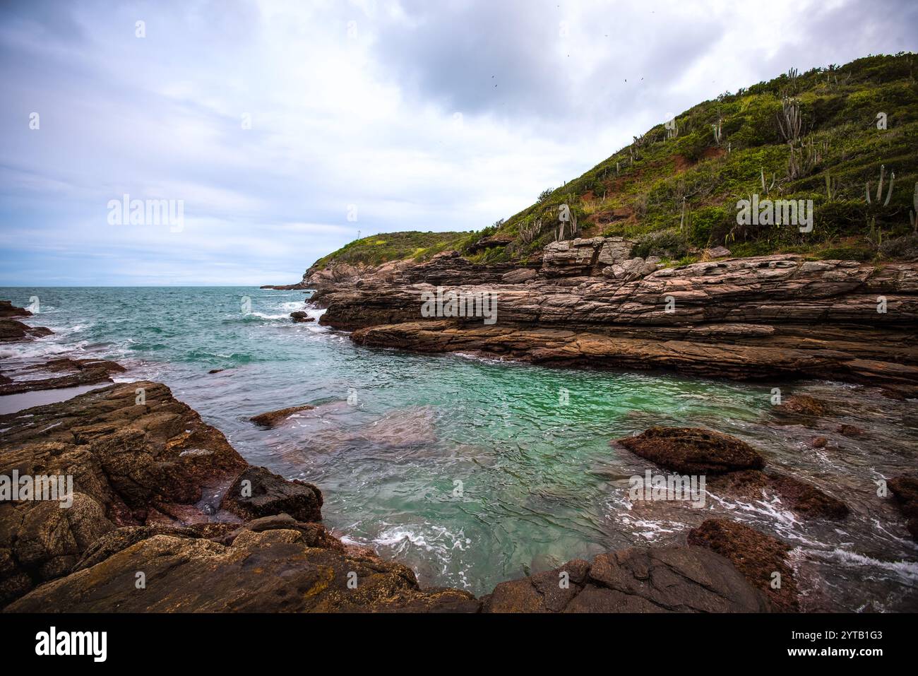 Natural Pool with Emerald Waters at Praia da Foca - Búzios, Rio de ...