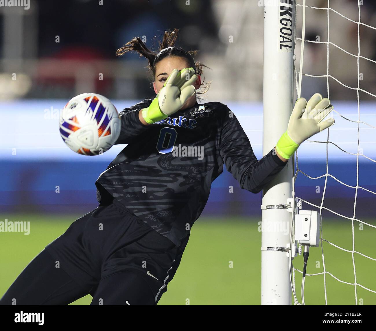 Cary, United States. 06th Dec, 2024. Duke goalie Leah Freeman (0) makes ...