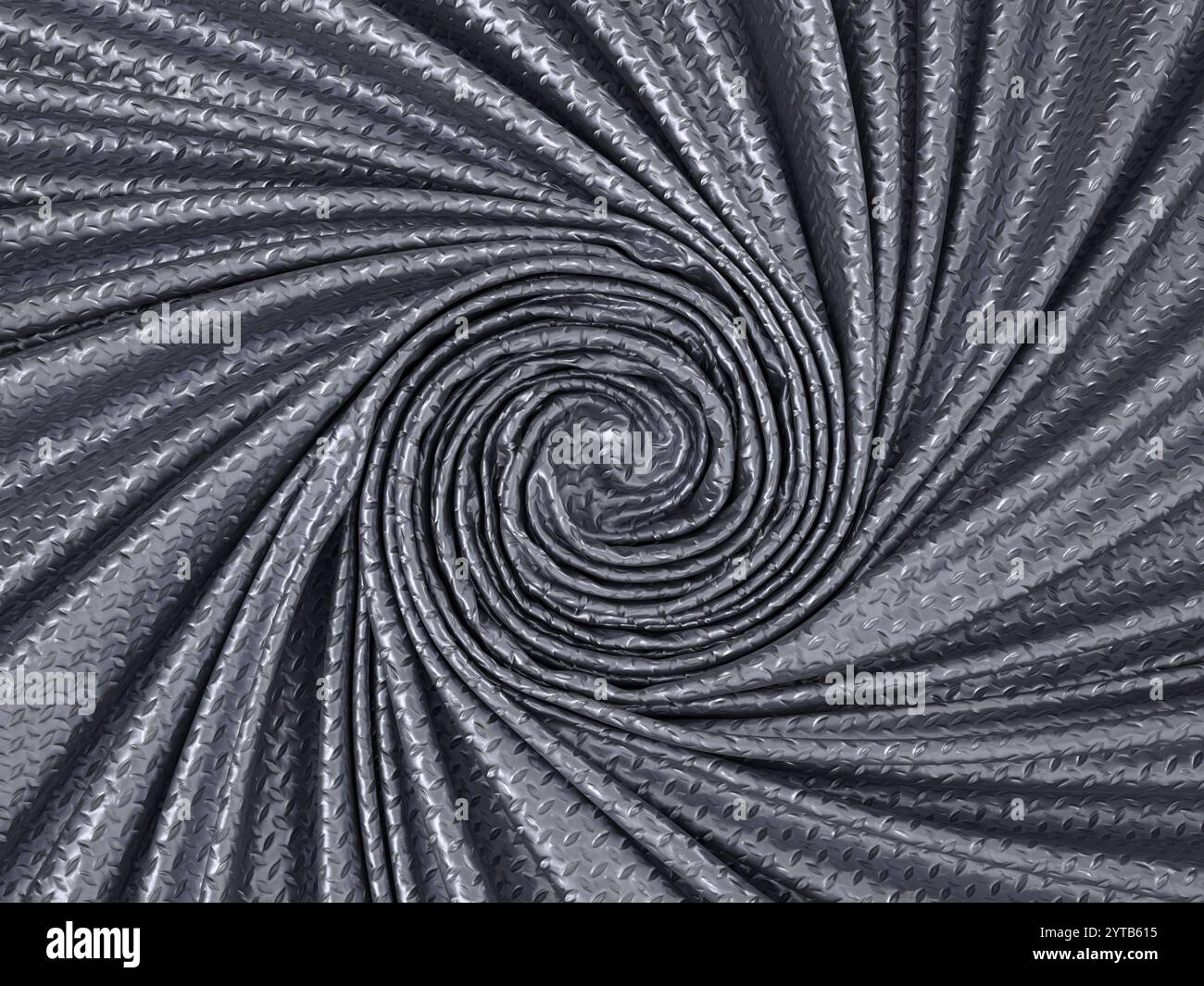 Background formed by twisted patterned metal. 3d illustration Stock ...