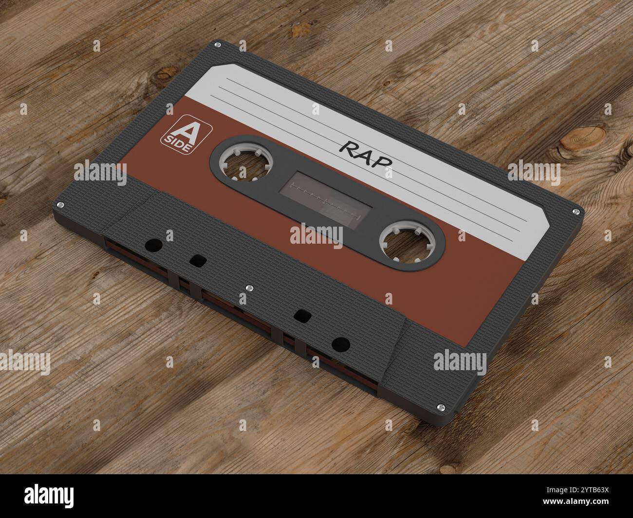 Illustration of vintage cassette recorder with retro tape player hi-res ...