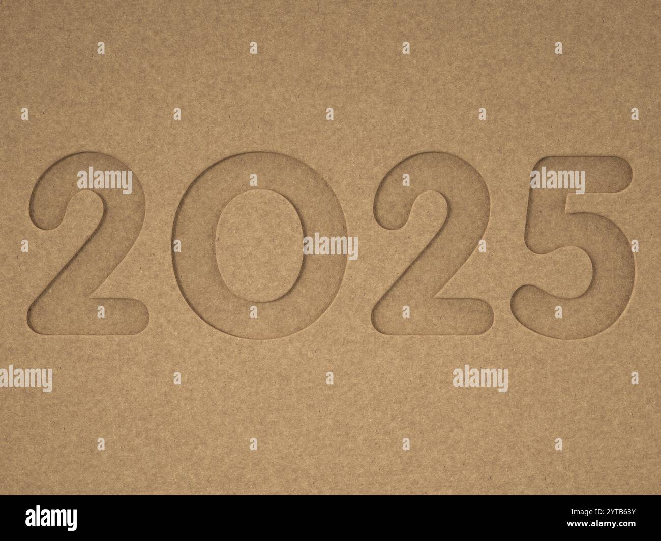 Cardboard cutout new year background. 3d illustration Stock Photo - Alamy