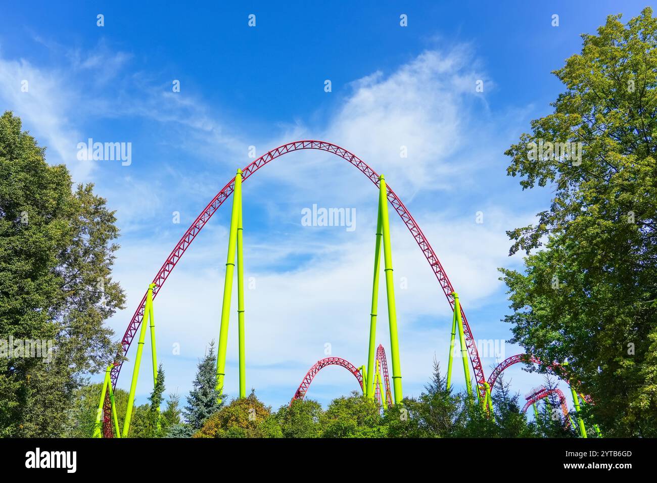 Red roller coaster against hi-res stock photography and images - Alamy