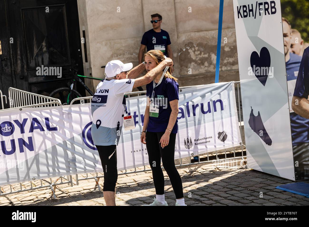 Denmark s' Princess Josephine arrives at the finish line at Amalienborg ...