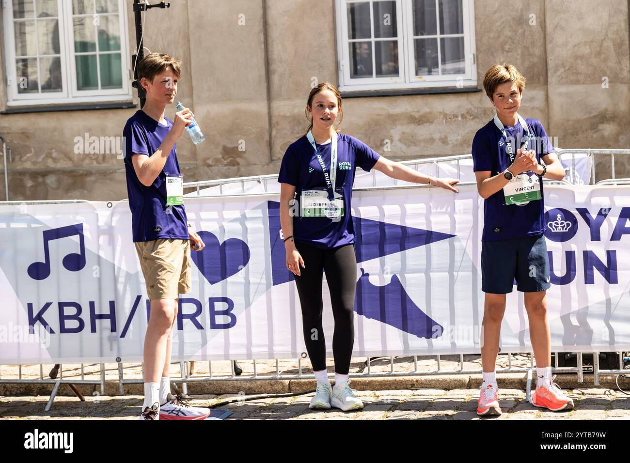 Princess Josephine and Prince Vincent cheer as Princess Isabella runs ...