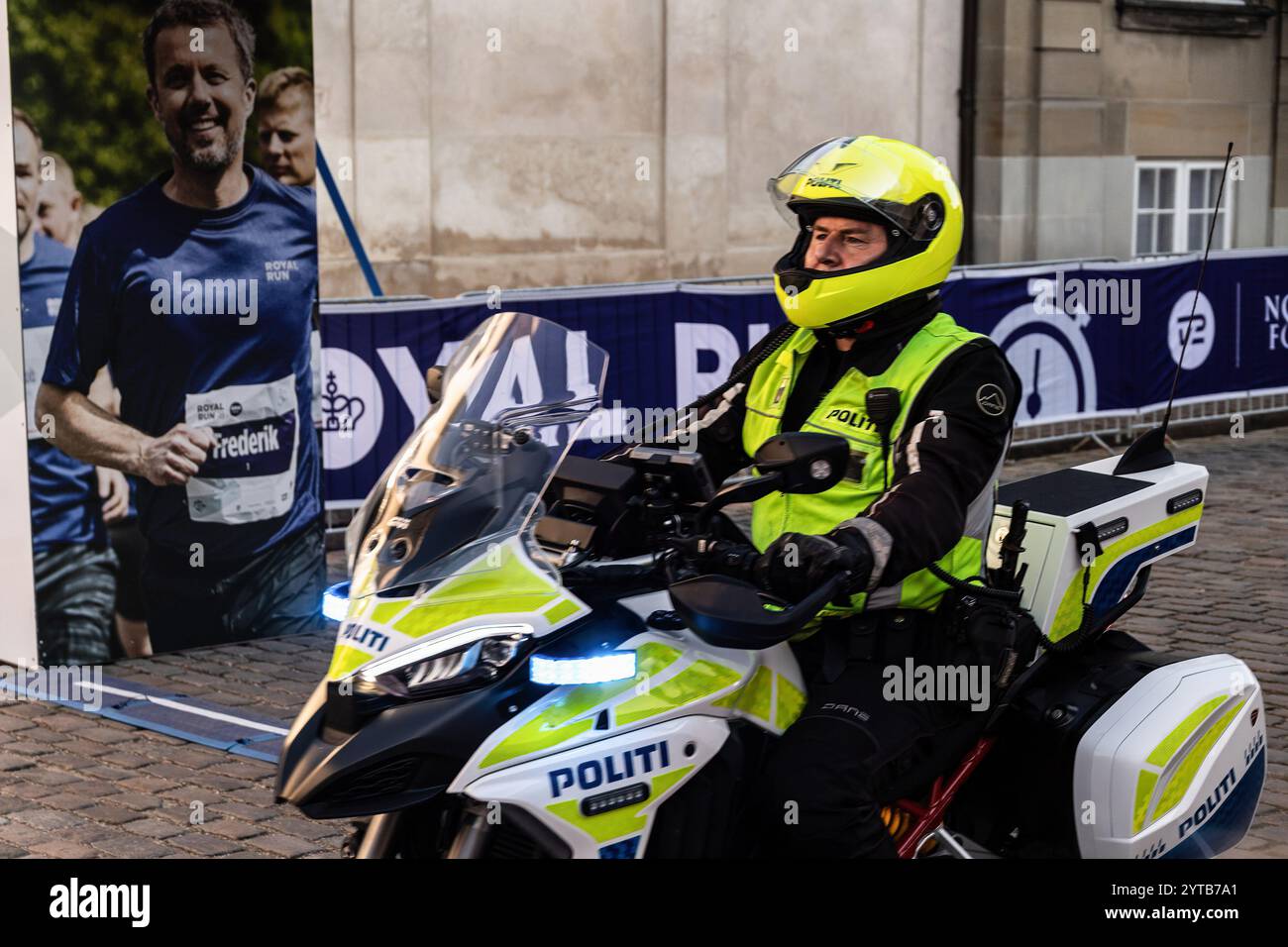 Danish police motorcycle seen during Royal Run Stock Photo - Alamy
