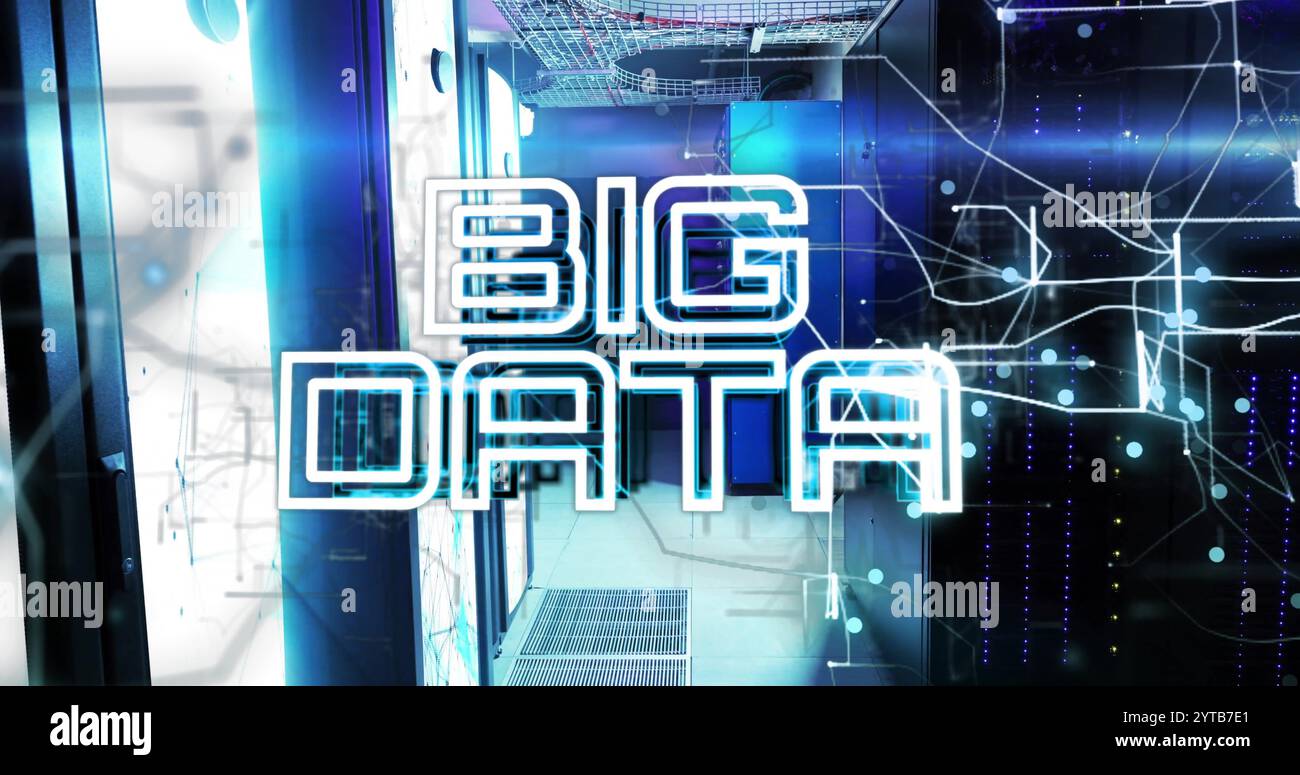 Image of big data text over server room Stock Photo - Alamy