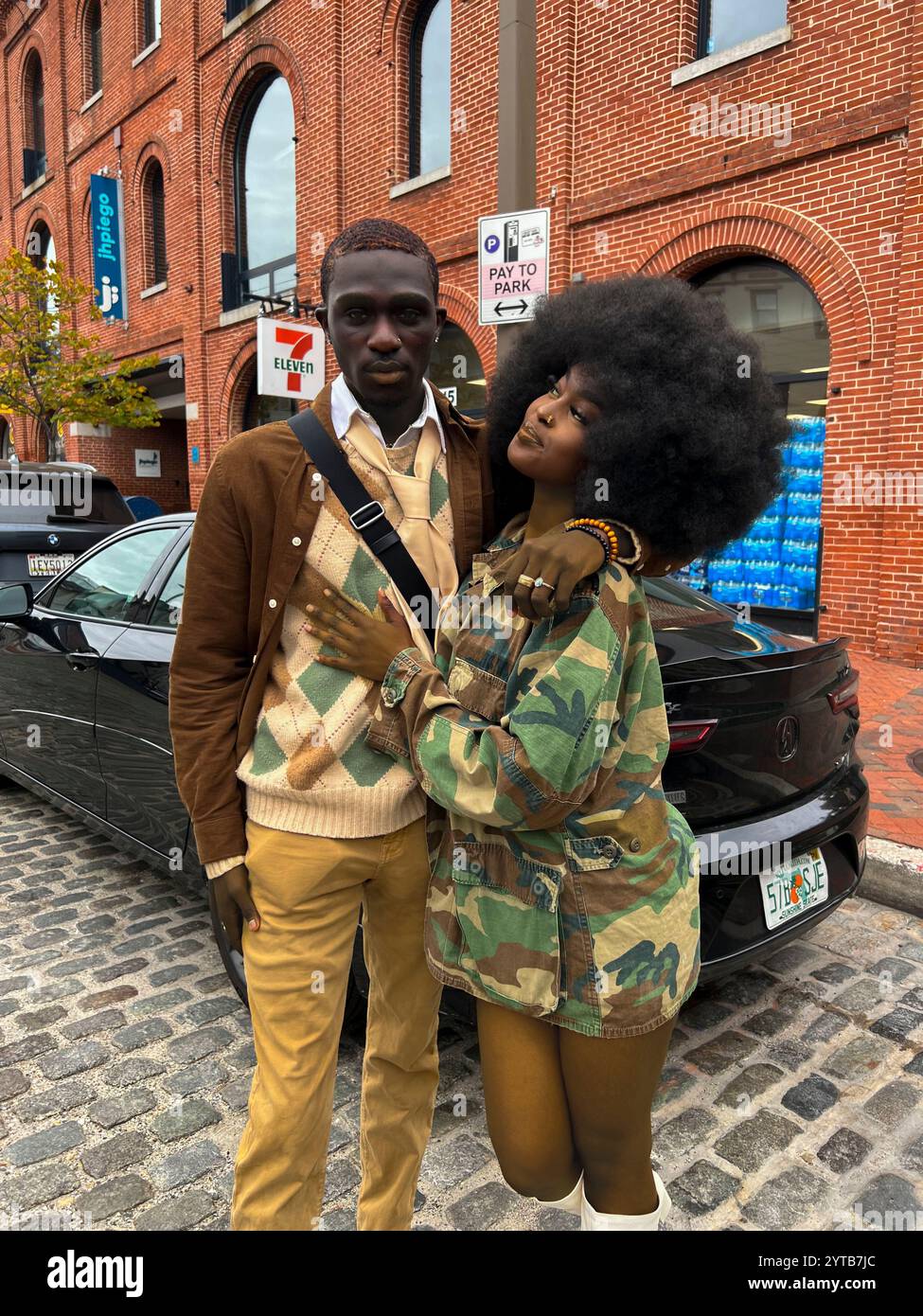 OCTOBER 23, 2022, BALTIMORE, MD - USA - attractive black woman kisses ...