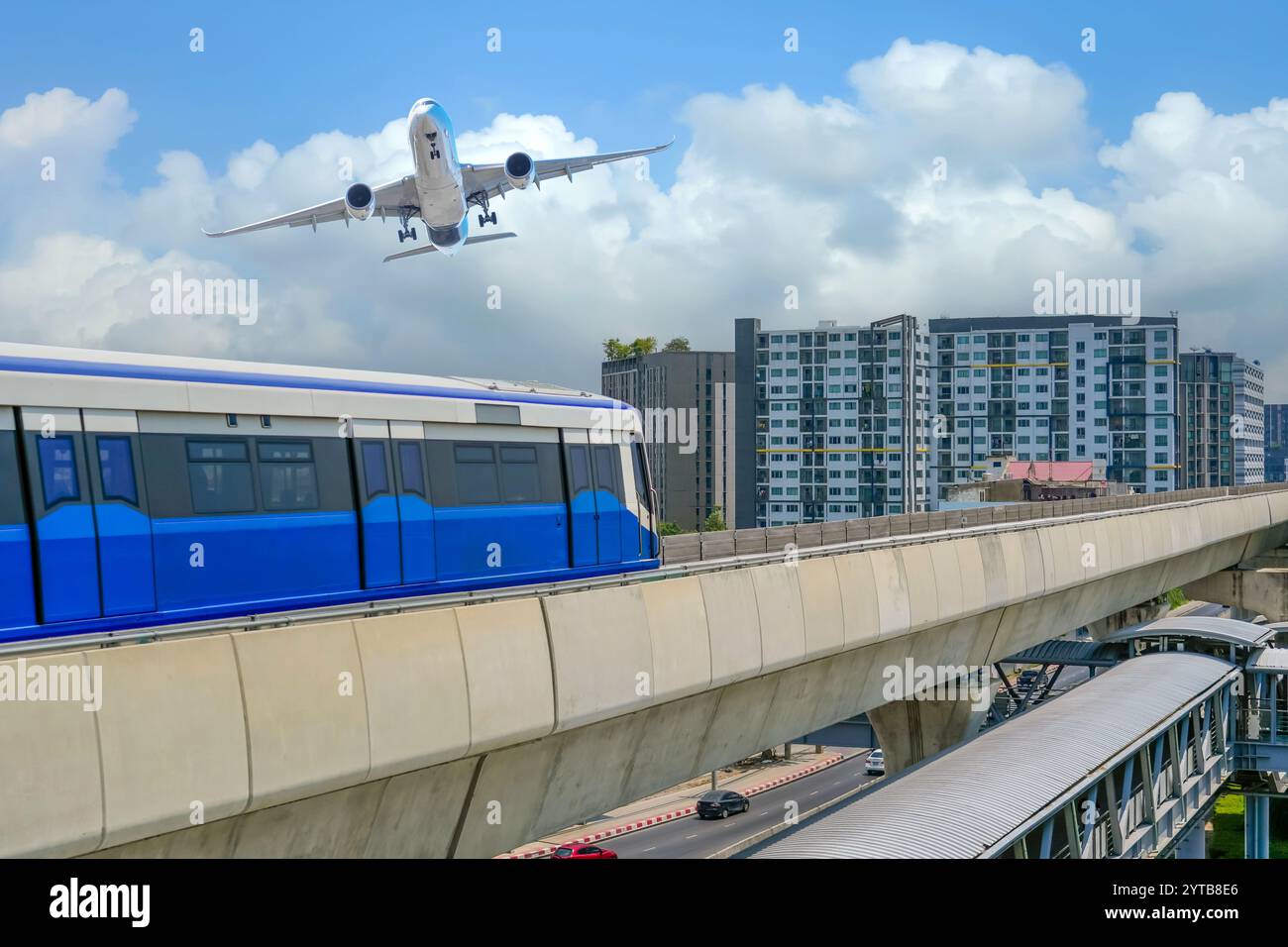 View railway track suburban subway electric train rushing departure ...