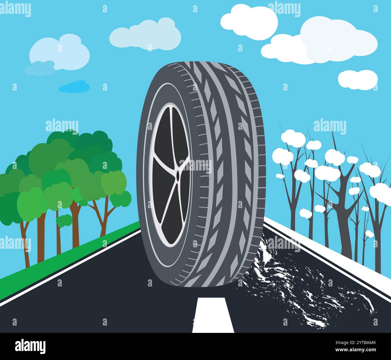 Vector all Season wheel tire icon with treads Stock Vector Image & Art ...