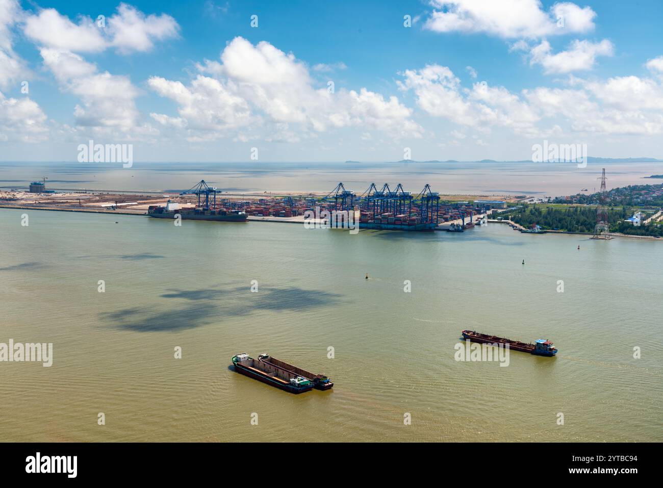Logistics and transportation of Container Cargo ship working in Cat Ba ...