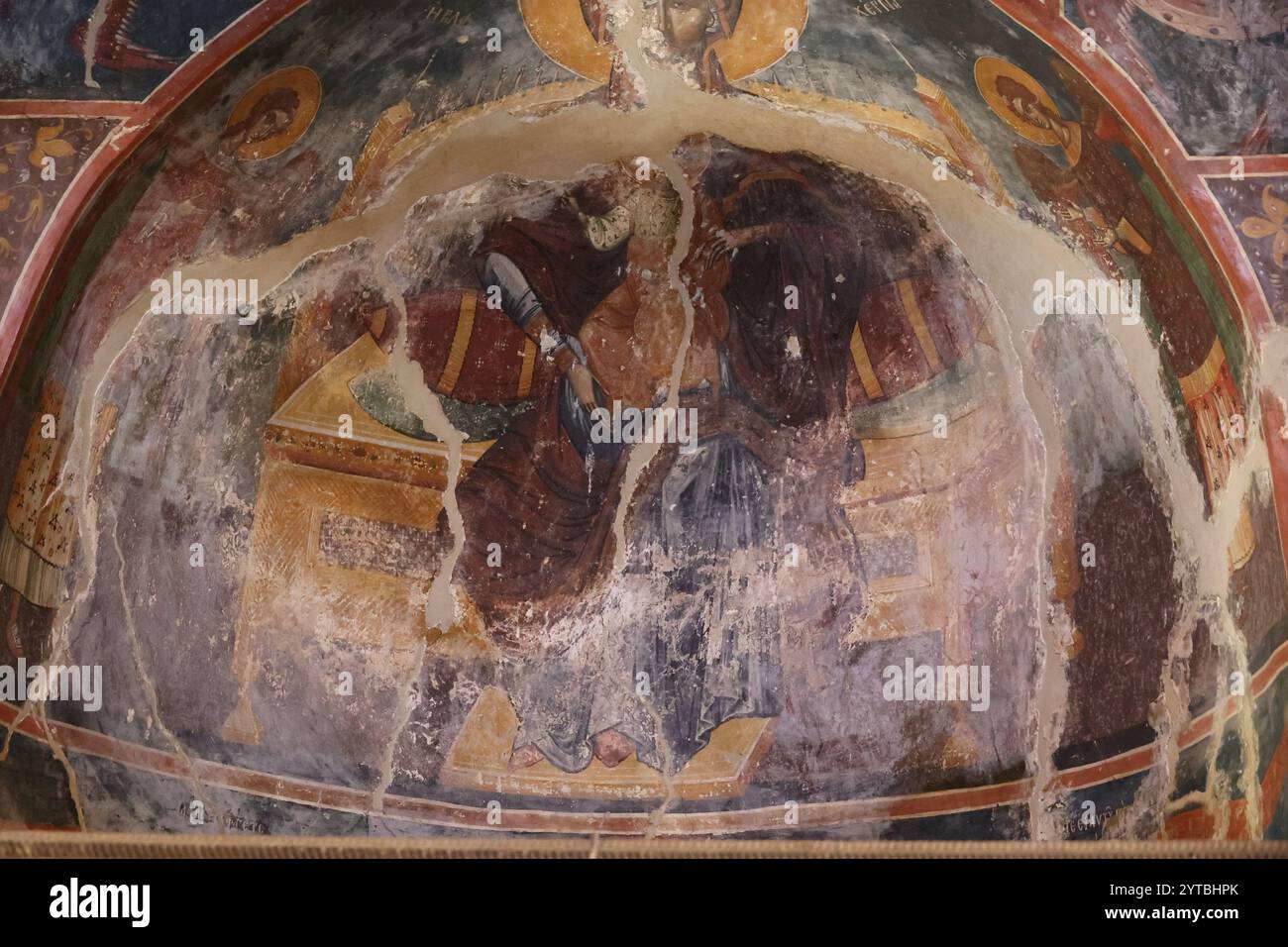 Interior view of the Church of Saint Mary of Blachernae in the Berat ...