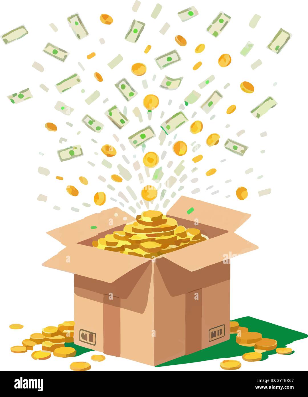 Money blast symbolizes financial success with an explosive display of ...